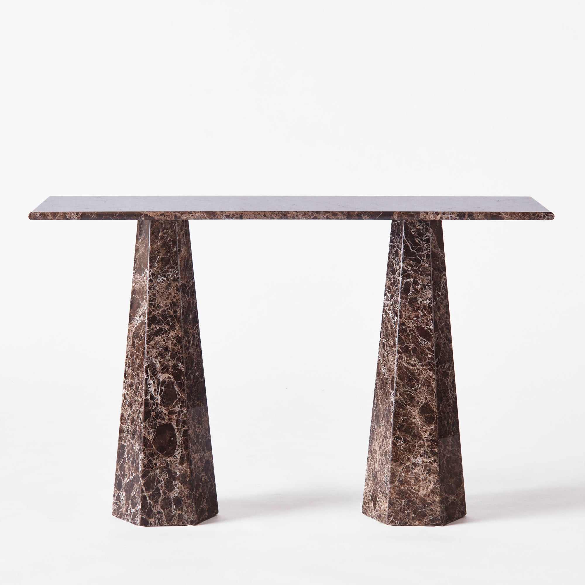 Hexagon Console Table Dark Emperador – Dusty Deco