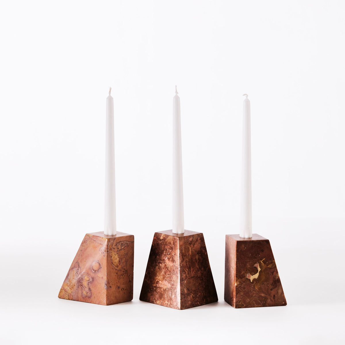 Pyramid Candle Holders Red – Dusty Deco