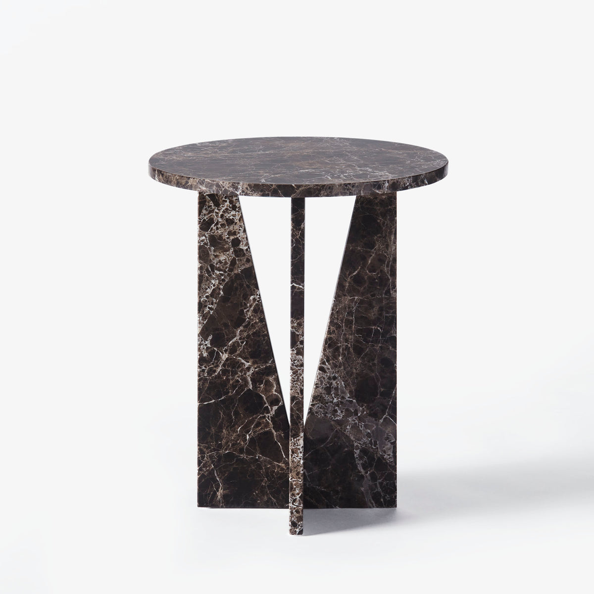 V Side Table Dark Emperador – Dusty Deco