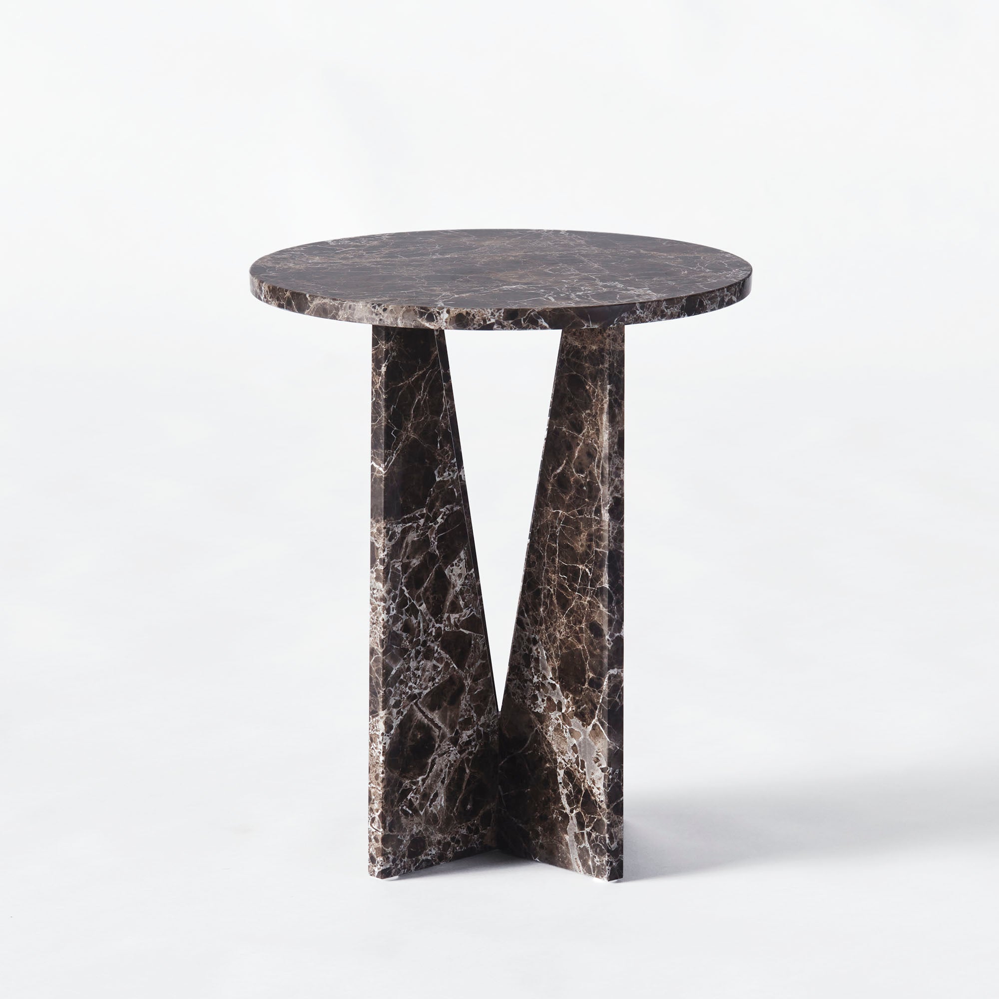 brown marble side table